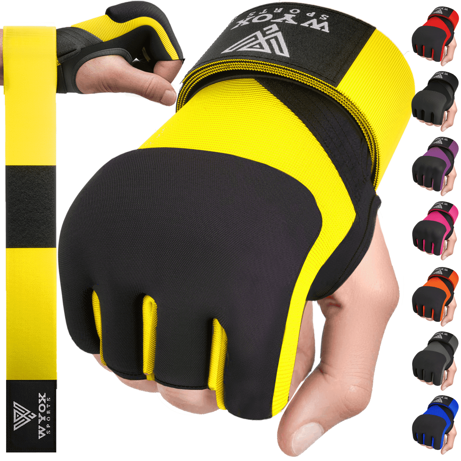 WYOX Gel Boxing Hand Wraps Inner Gloves for Men & Women – 80cm Padded ...