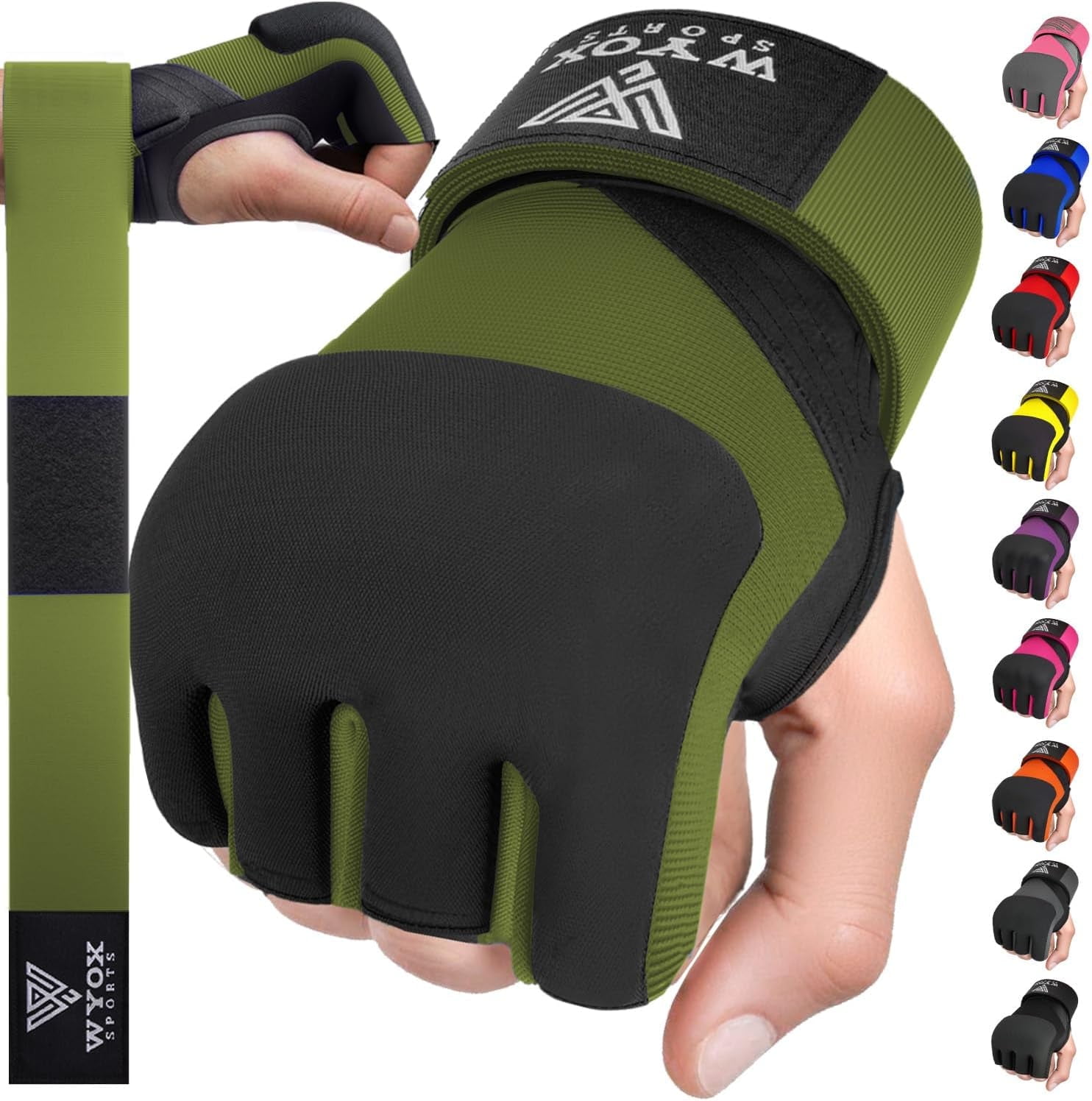 WYOX Gel Boxing Hand Wraps Inner Gloves for Men & Women, 80cm Quick ...