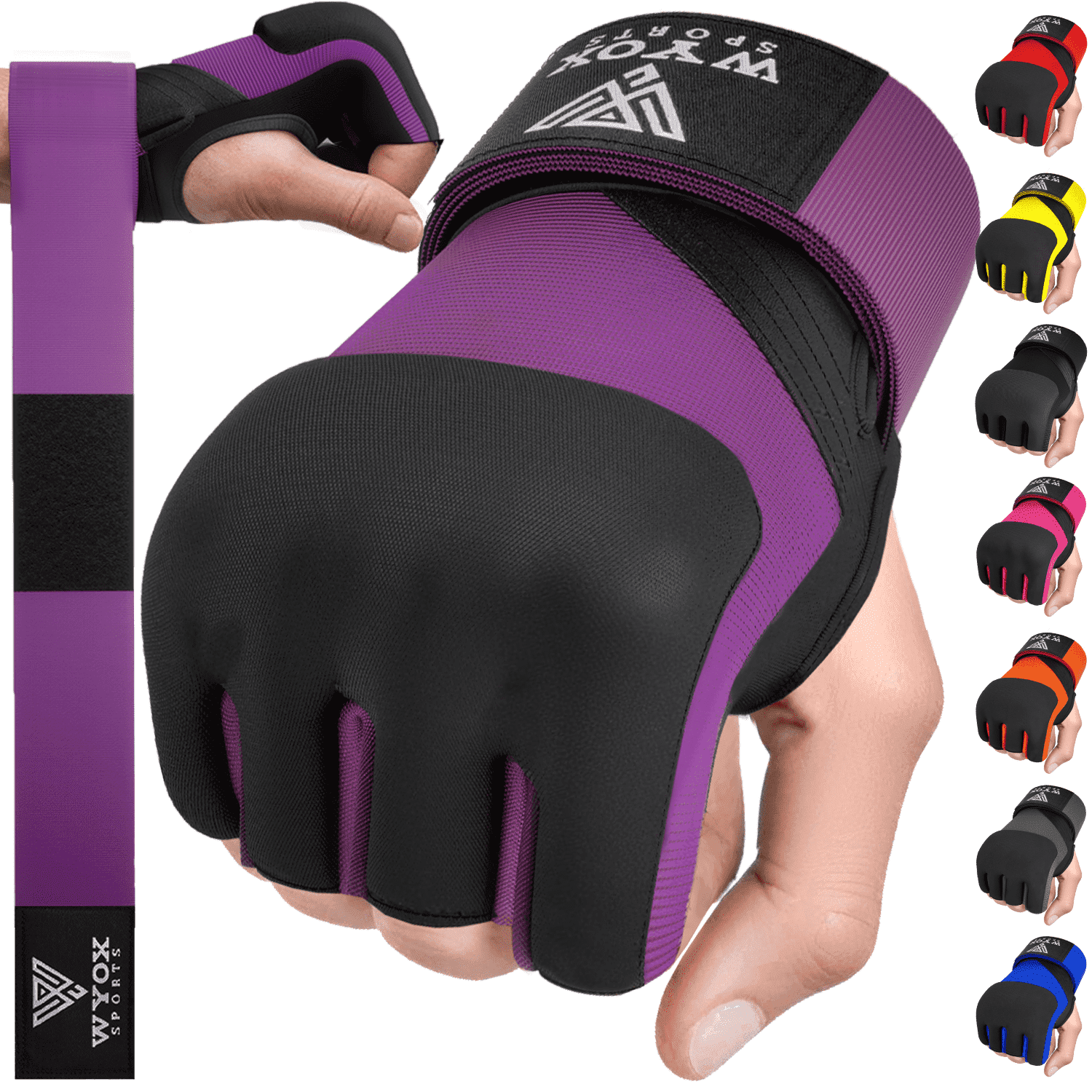 WYOX Gel Boxing Hand Wraps Inner Gloves for Men & Women, 80cm Quick ...