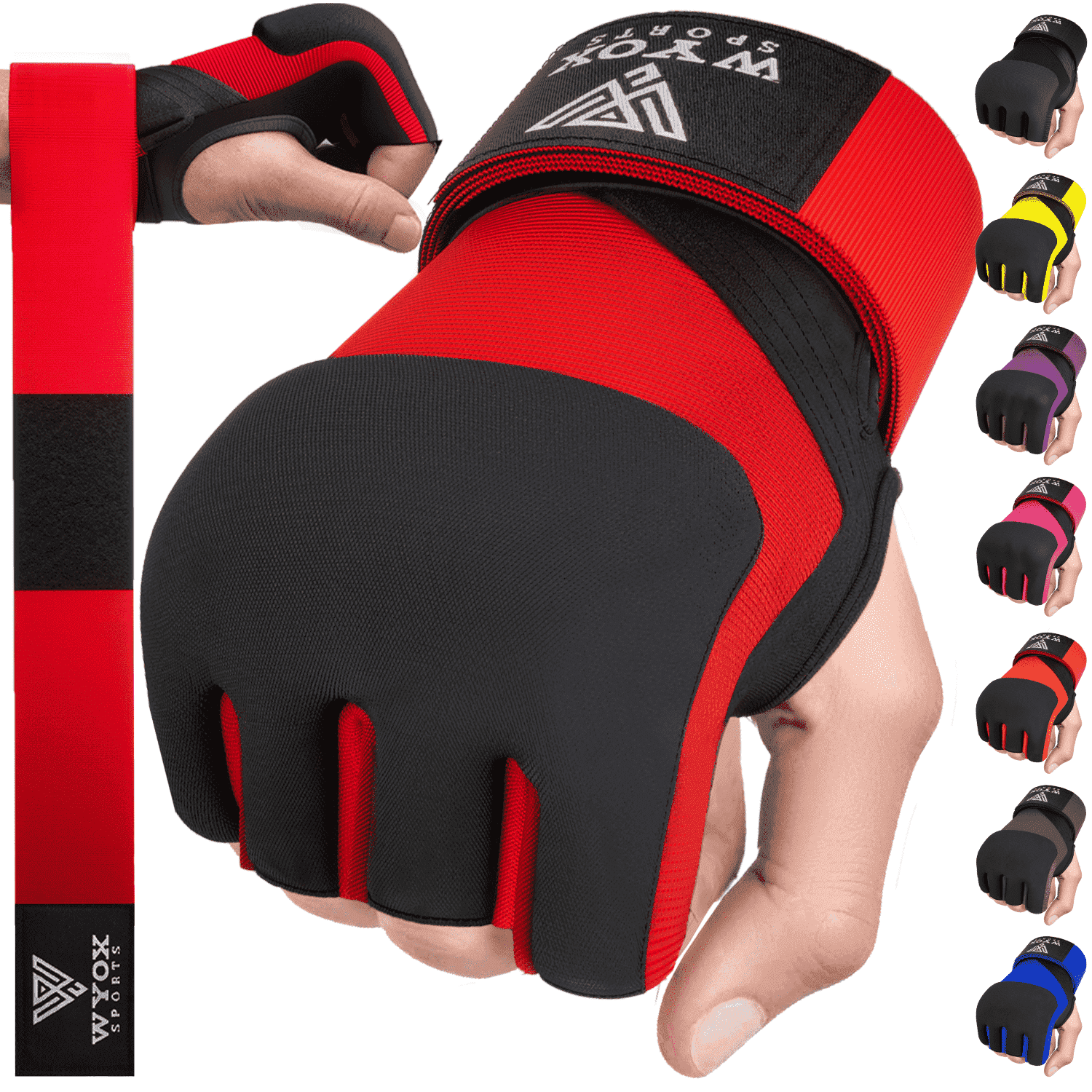 WYOX Gel Boxing Hand Wraps Inner Gloves for Men & Women, 80cm Quick ...