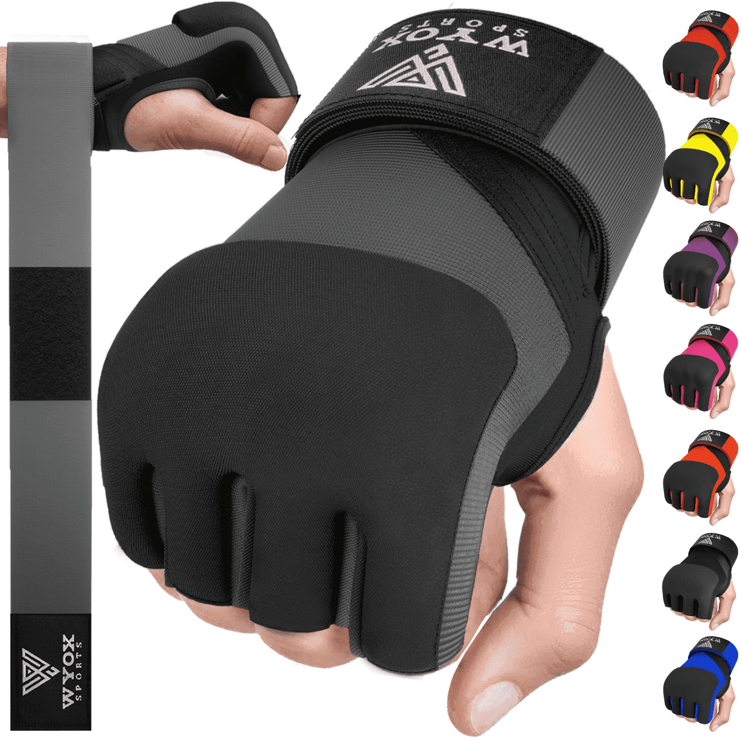 WYOX Gel Boxing Hand Wraps Inner Gloves for Men & Women, 80cm Quick ...