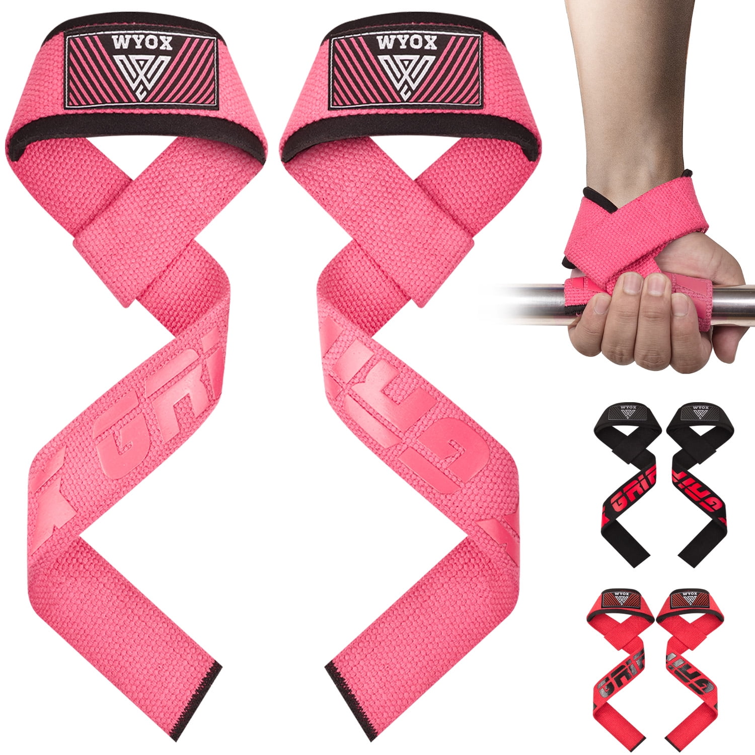 WYOX Lifting Wrist Straps for Weightlifting, Powerlifting, Strength ...