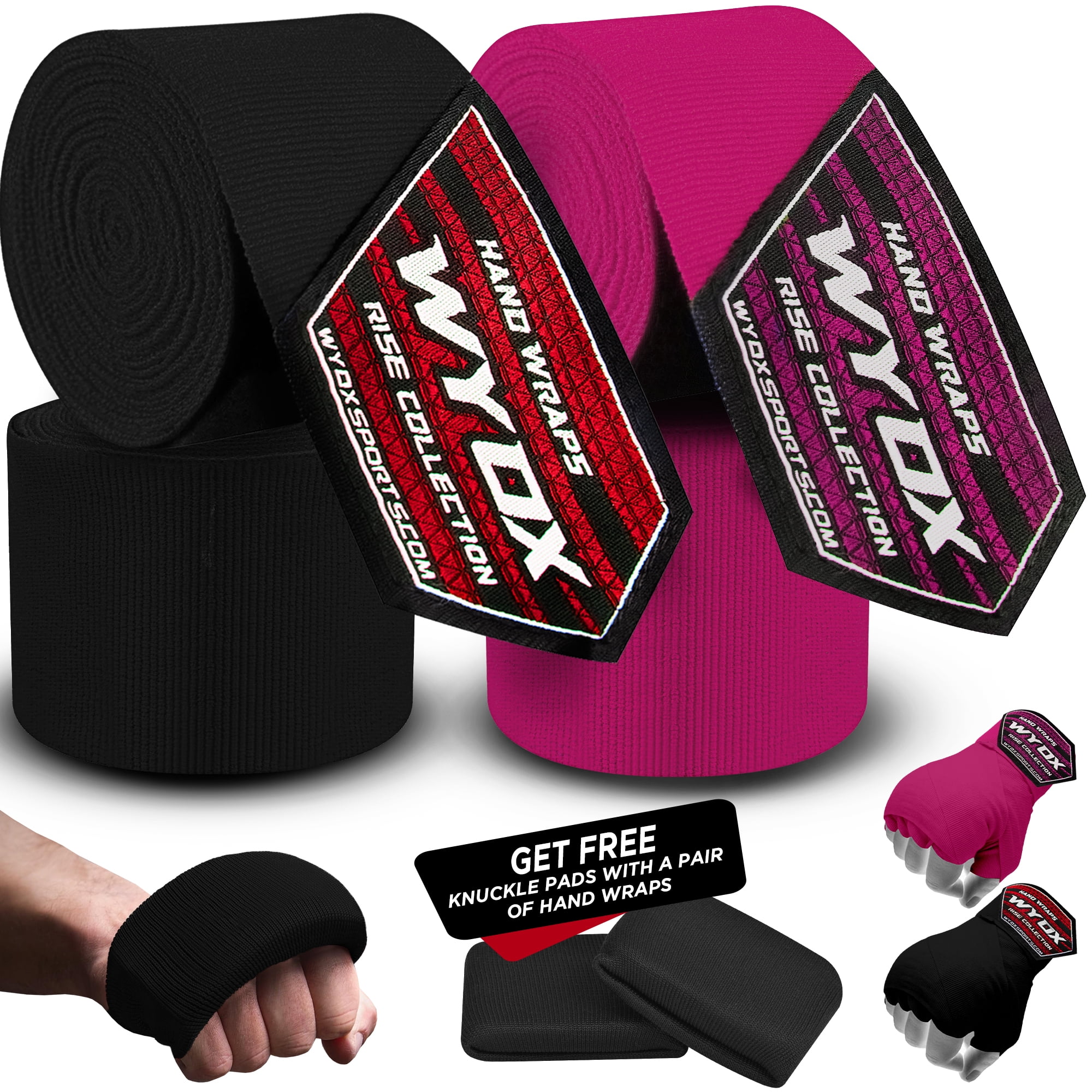 WYOX Mexican Style Hand Wraps with Knuckle Guard, 180" Gloves for ...