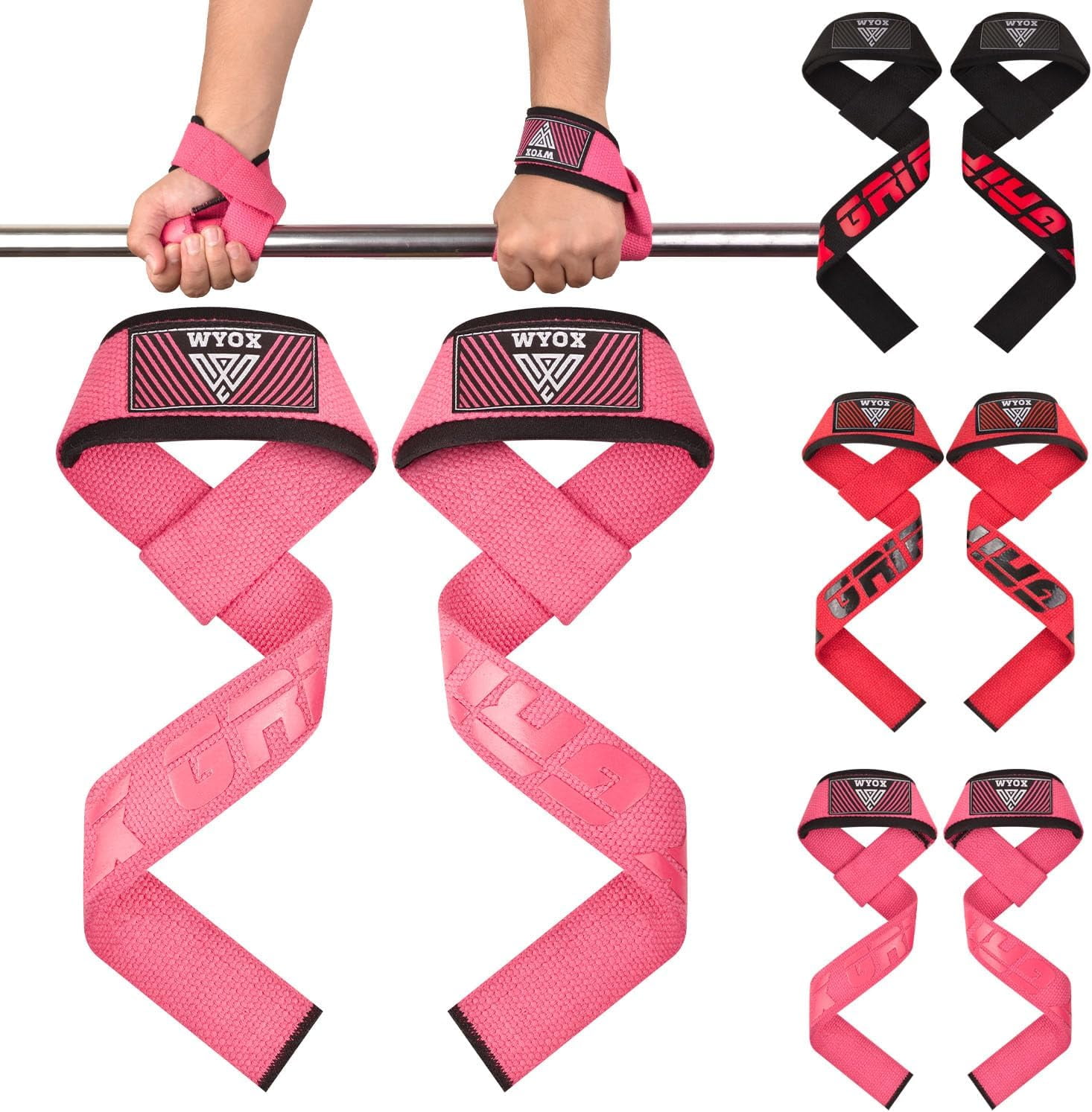 WYOX Power Weight Lifting Straps for Gym Wrist Support for Deadlifts ...