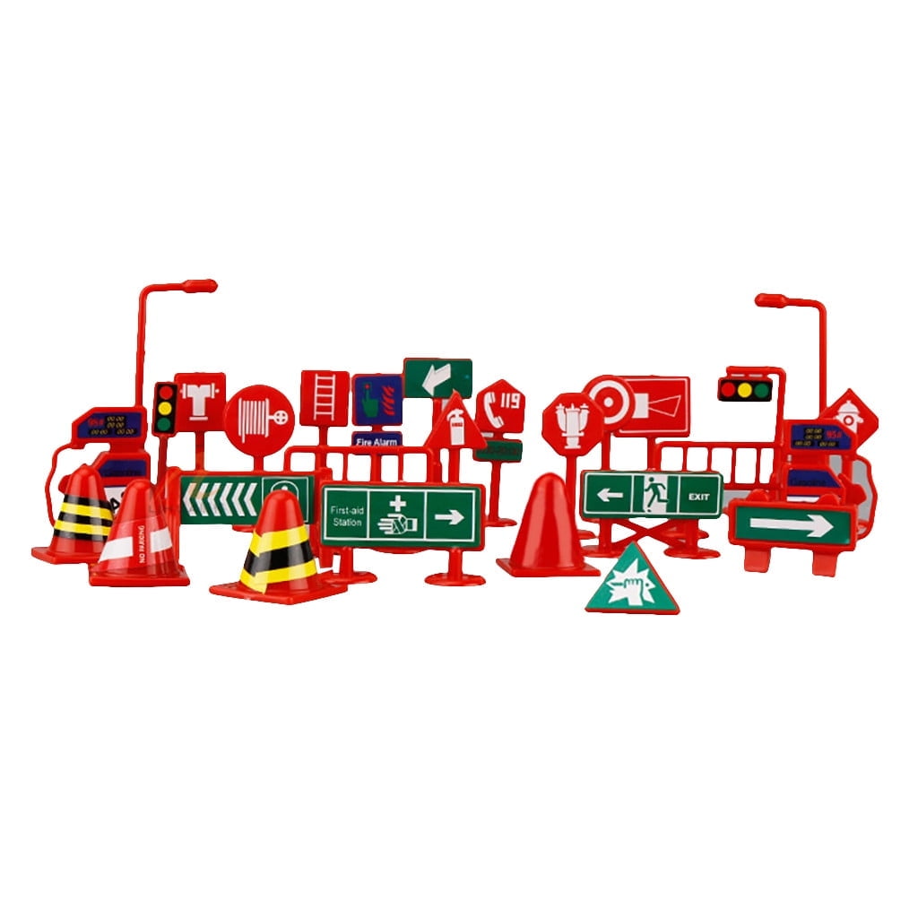 WYQLFSB 28 PCS Wooden Traffic Signs for Kids Zany Street Signs for Play ...