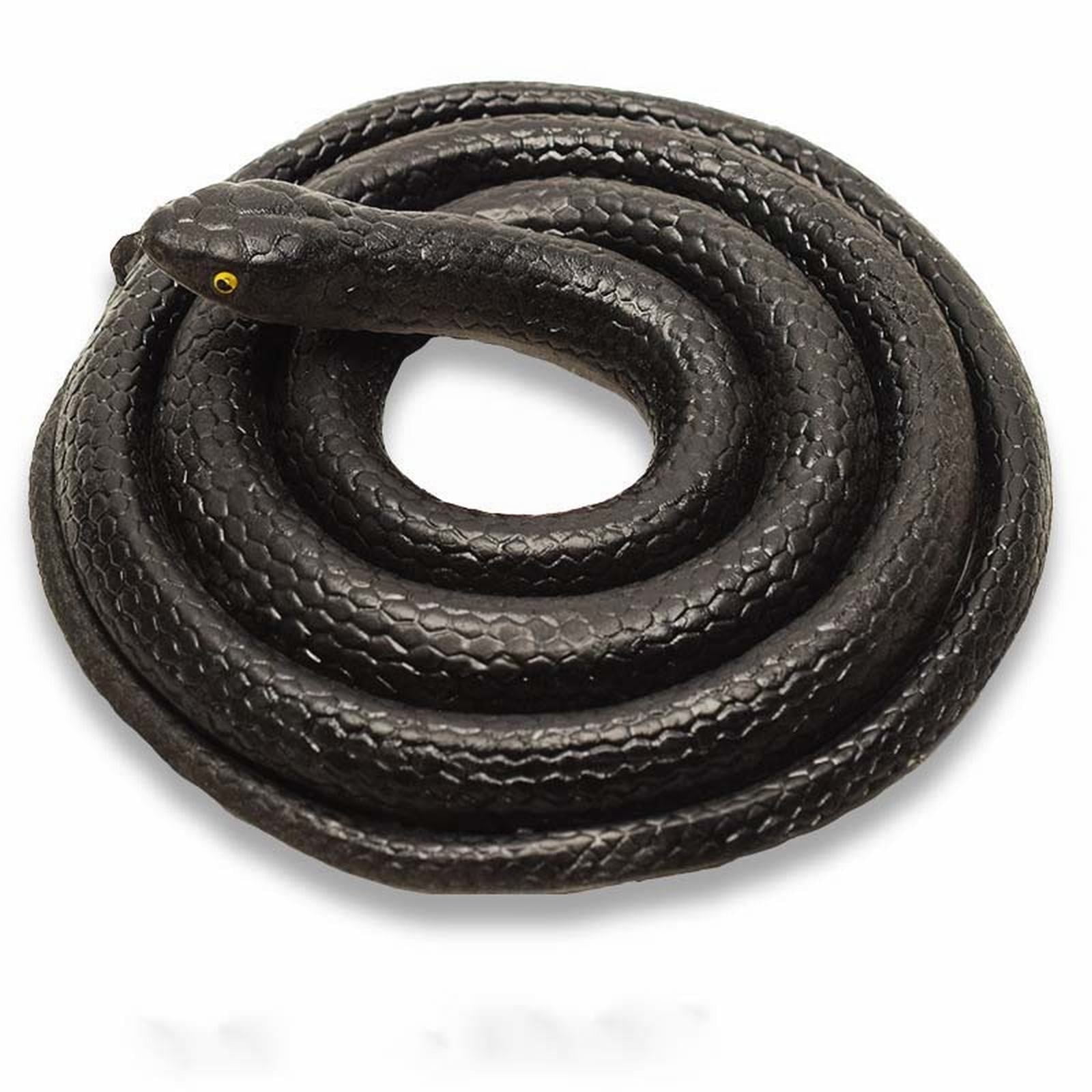WYQLFSB New Upgrade Large Realistic Rubber Snakes Fake Snake Black ...