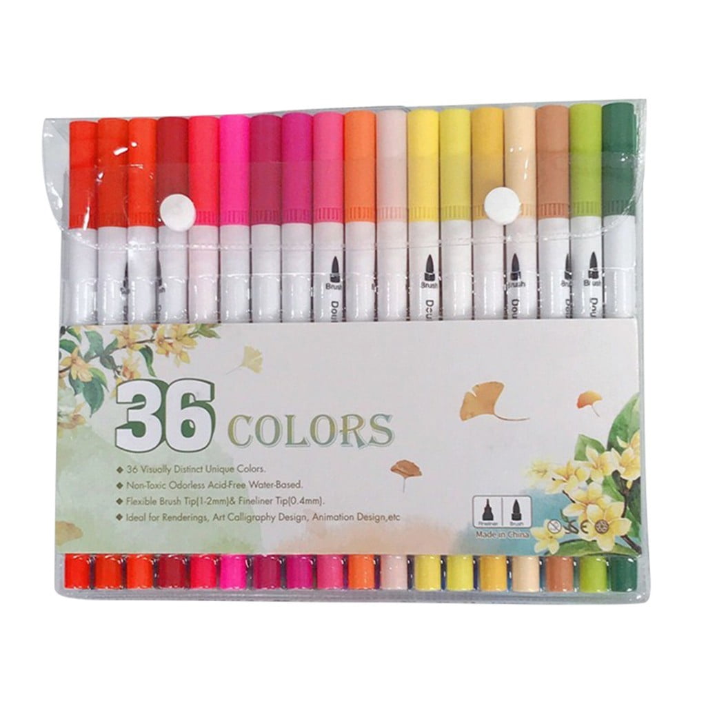 WYQLFSB Pens 24/36/60 PCS Double Headed Drawing Marker Color Neutral ...