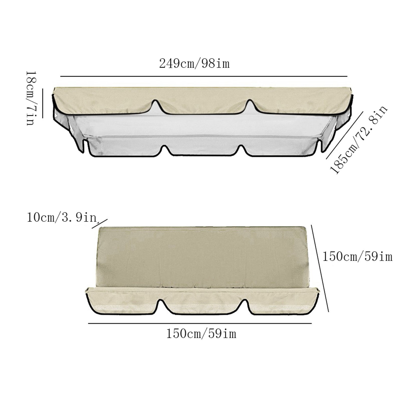 WYQLFSB Swing Waterproof Cover Swing Canopy Cover Garden Chair Outdoor ...