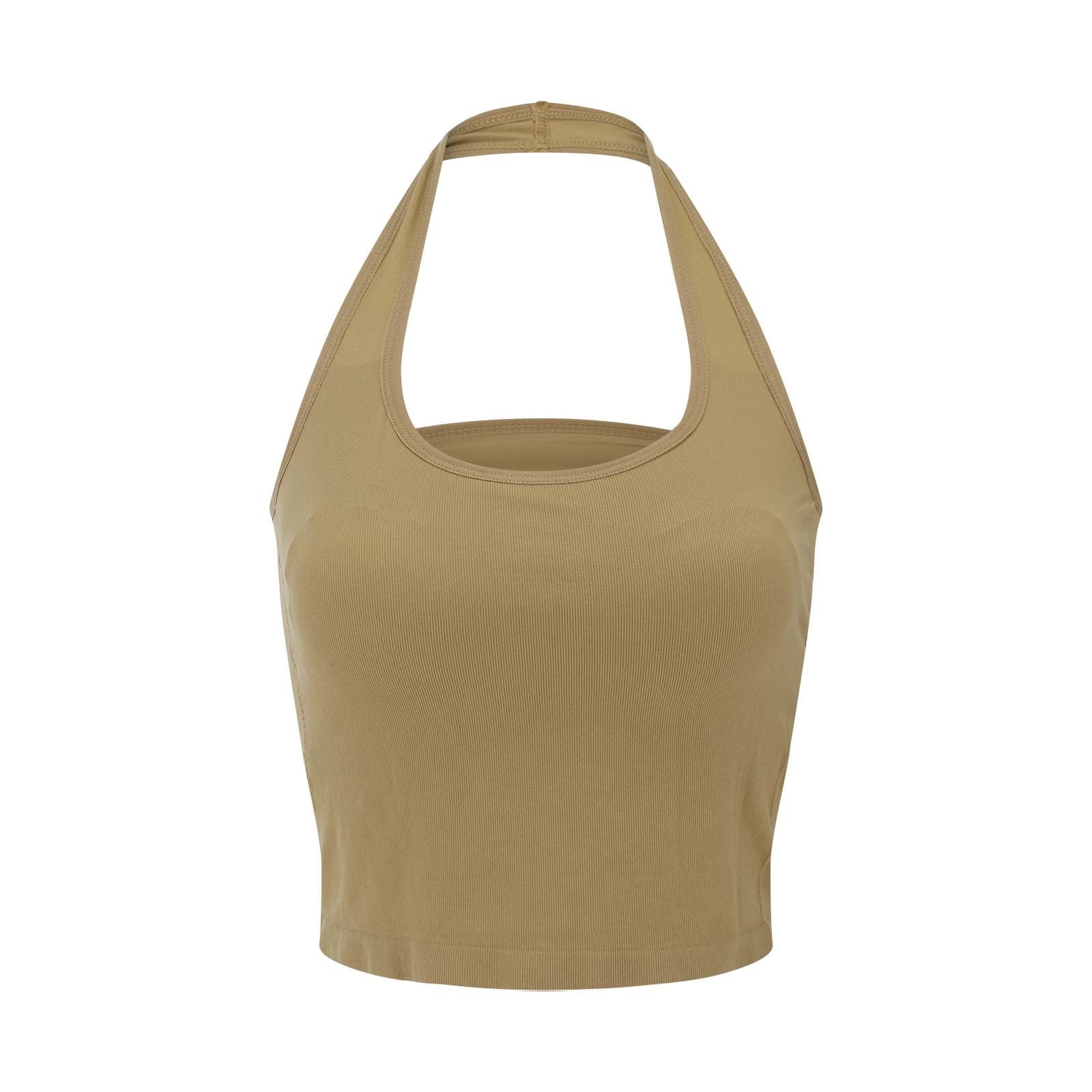 WTXUE Halter Tops for Women | Women's Casual Padded Tank Top Without ...