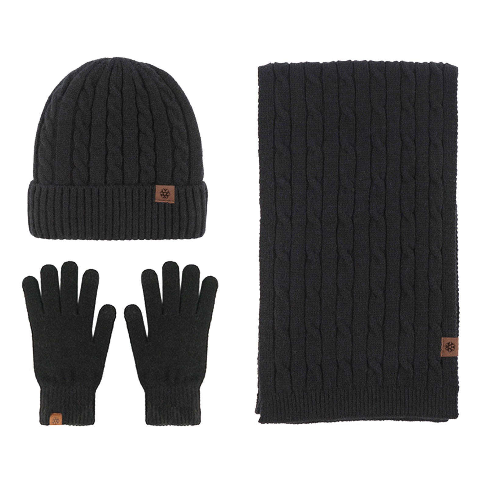 WYXSH Winter Knit Accessory Set Warm Fleece Lined SetWinter Hat Scarf ...