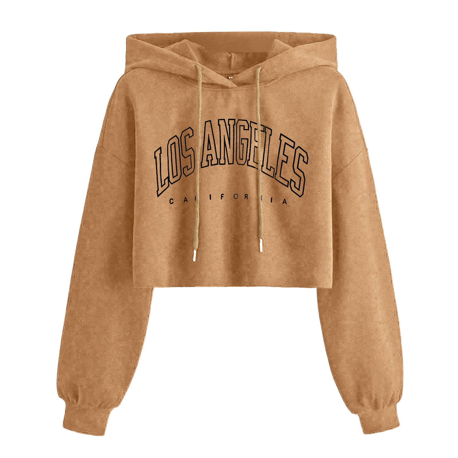 WYXSH Women Letter Print Hooded Sweatshirt Button Split Hem Long Sleeve ...