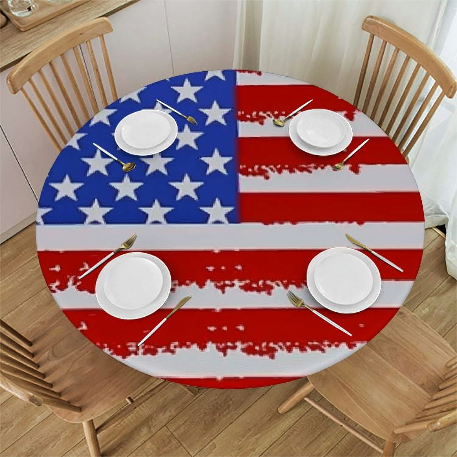 WYYP 4th of July Tablecloths Red White and Blue American Flag ...