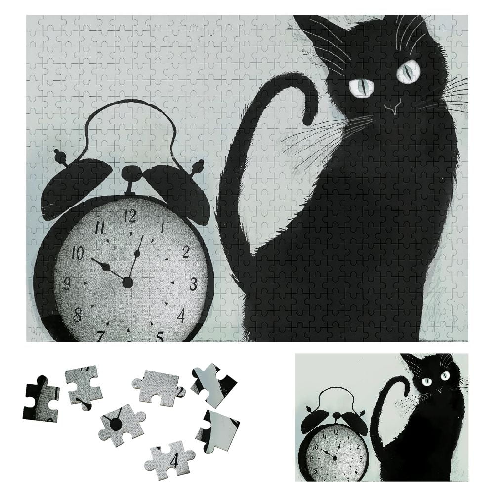 WYYP Black Cat Alarm Clock Wooden Puzzle Challenging Difficult Wood ...