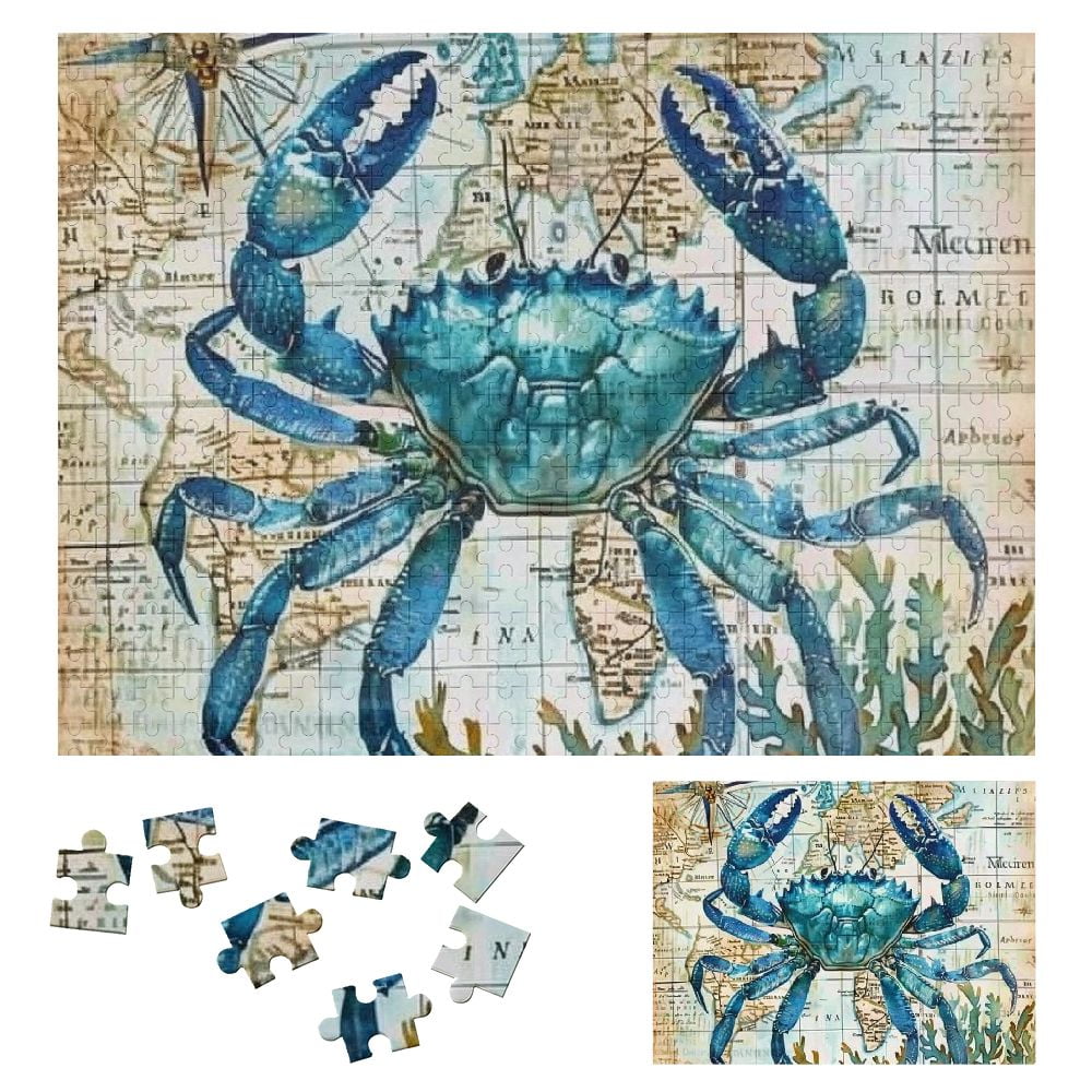 WYYP Blue Crab Wooden Jigsaw Puzzle for Adults and Kids Challenging ...