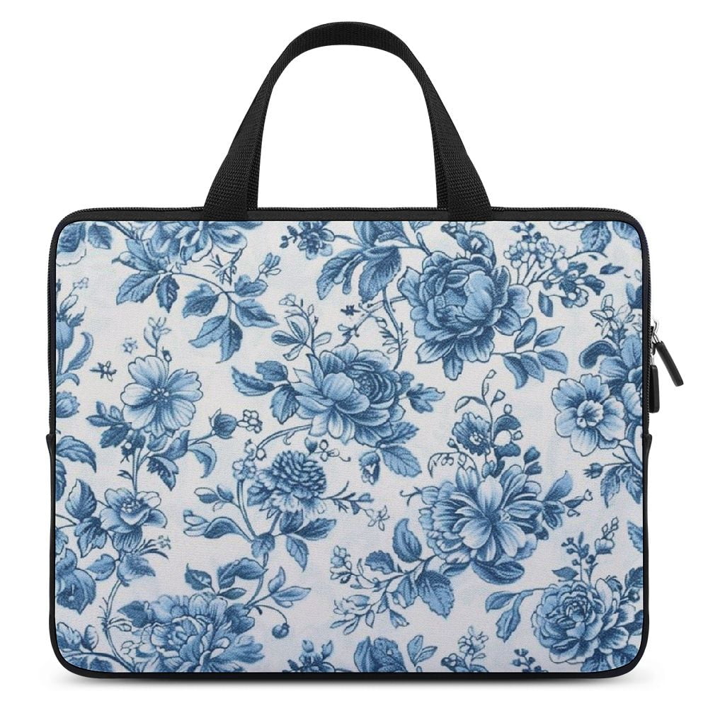 WYYP Blue Flowers Floral Pattern Diving Fabric Laptop Sleeve Carrying ...