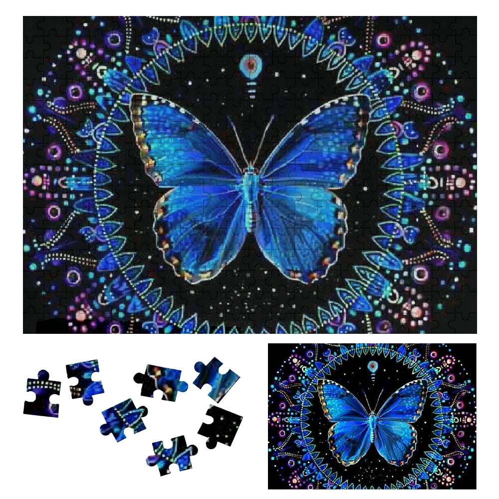 WYYP Butterfly Sacred Geometry Hologram Wooden Jigsaw Puzzle for Adults ...