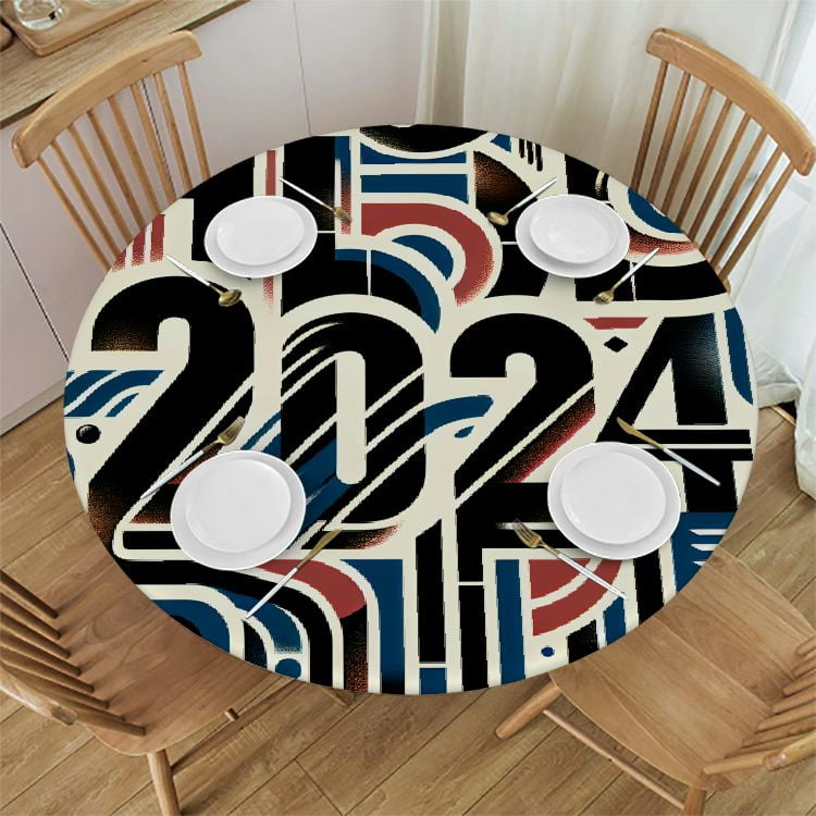 WYYP Class of 2024 Round Tablecloth 100% Polyester Fiber with Elastic ...