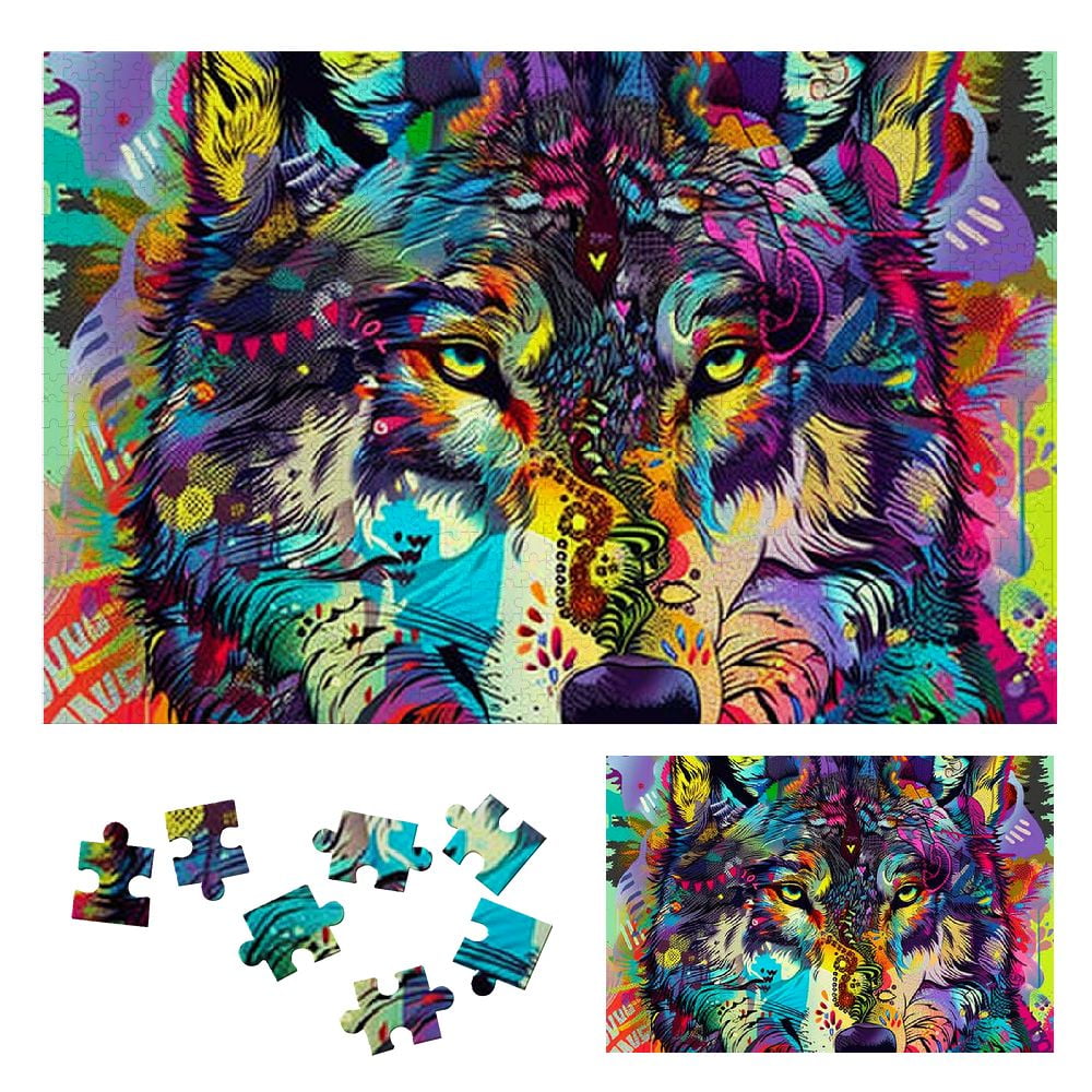 WYYP Colorful Patterns Wooden Jigsaw Puzzle Challenging Difficult Wood ...