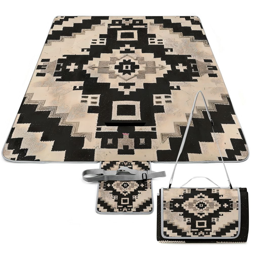 WYYP Cross Stitch Pixel Art Square Outdoor Picnic Blanket for Camping ...
