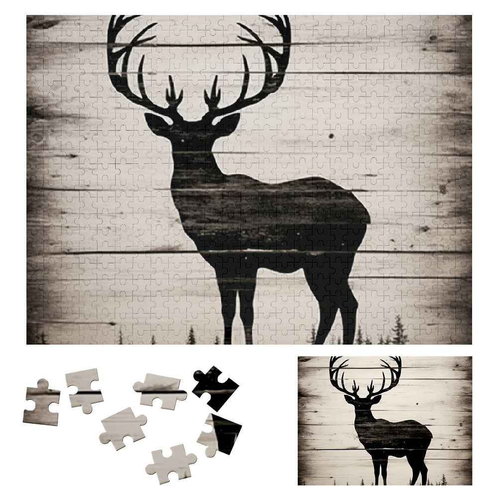 WYYP Deer Antlers Mountain Scene Wooden Puzzle for Adults and Kids 500 ...