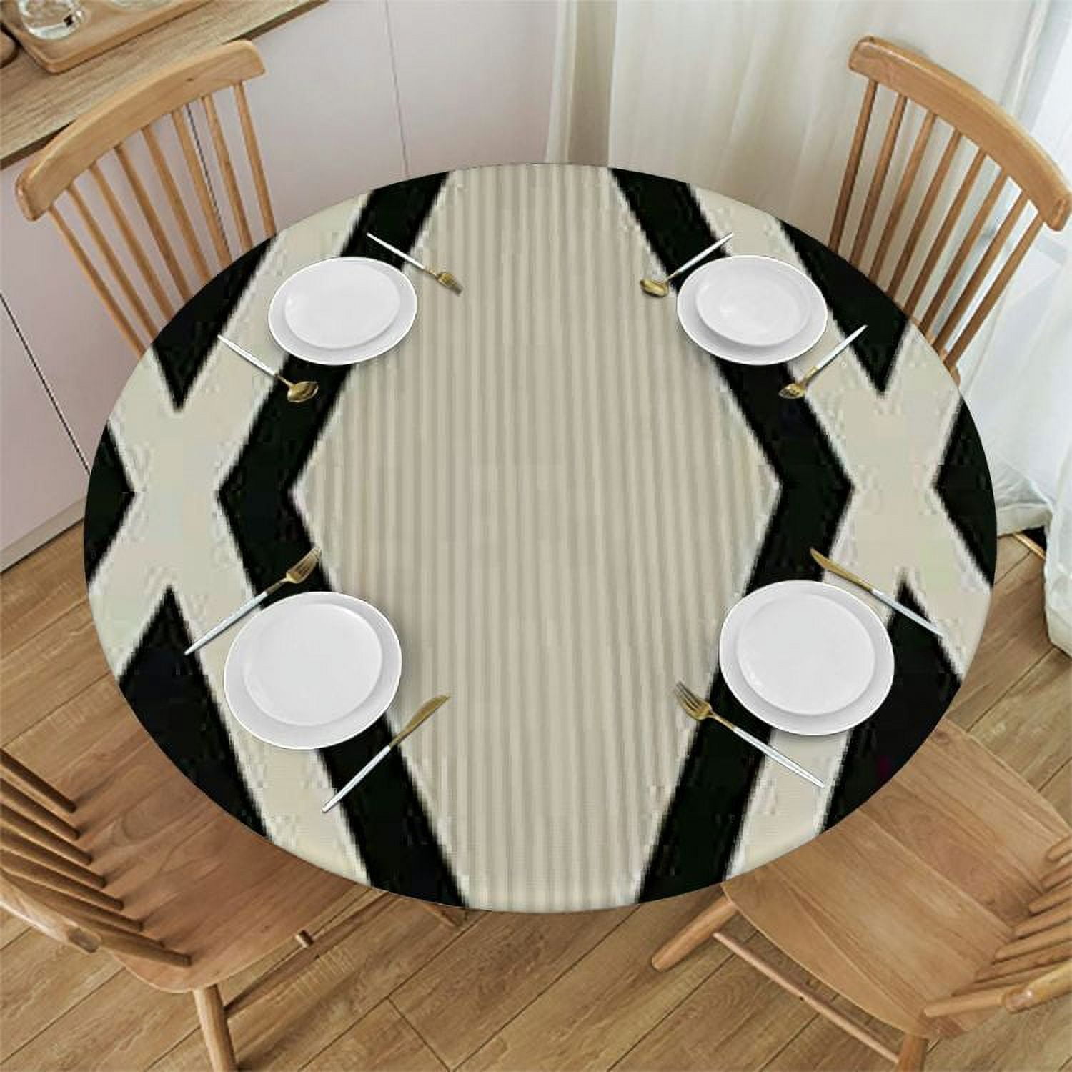 WYYP Diamond Pattern Round Tablecloth for Picnic Dining Kitchen ...