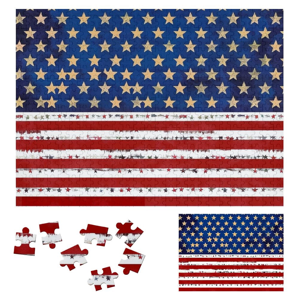WYYP Flag Stars Stripes Wooden Jigsaw Puzzle Challenging Difficult ...