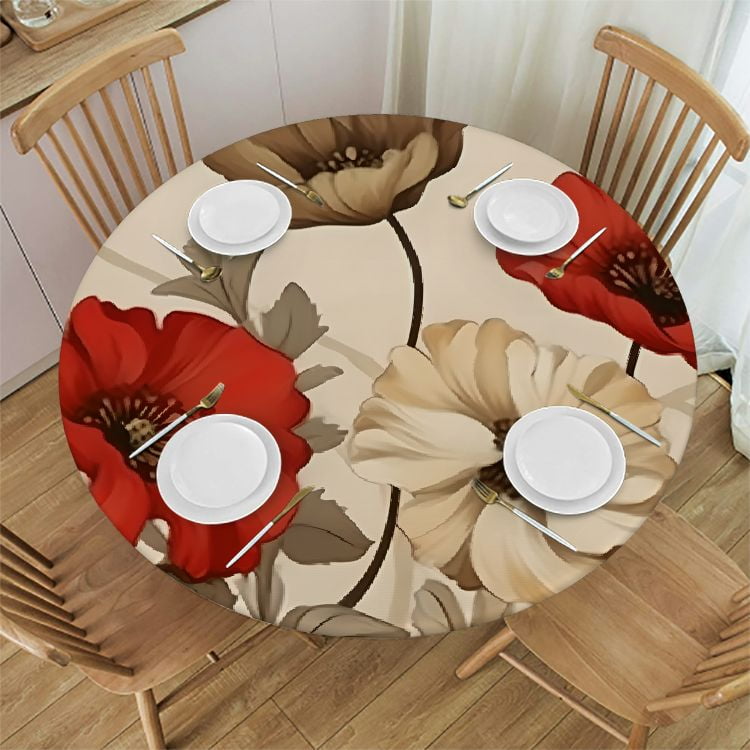 WYYP Flowers Art Nouveau Art Deco Round Tablecloth for Picnic Dining ...