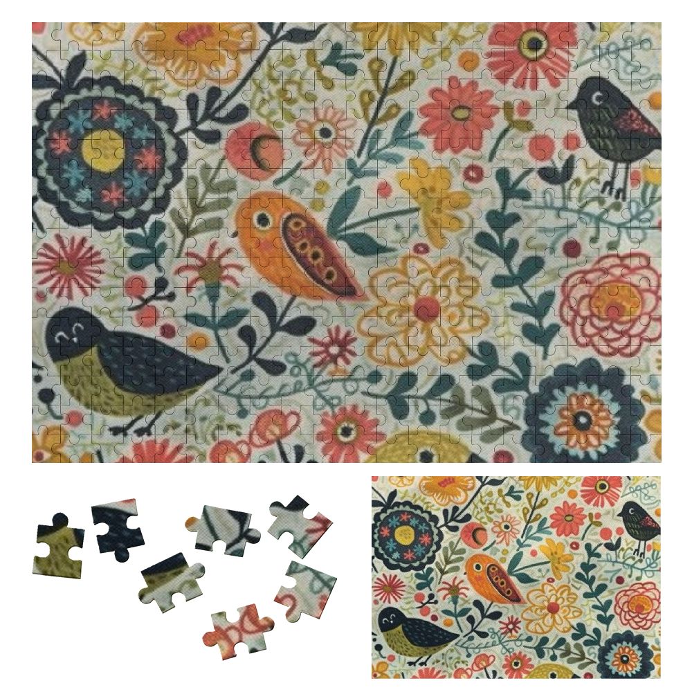 WYYP Flowers Birds Fabric Challenging Difficult Wood Puzzles for Adults ...