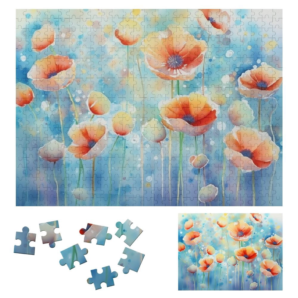 WYYP Flowers Blue Background Bubbles of Light Wooden Puzzle Challenging ...
