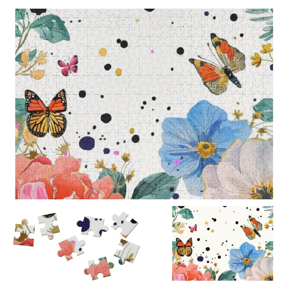WYYP Flowers Butterflies Polka Dots Wooden Puzzle Challenging Difficult ...