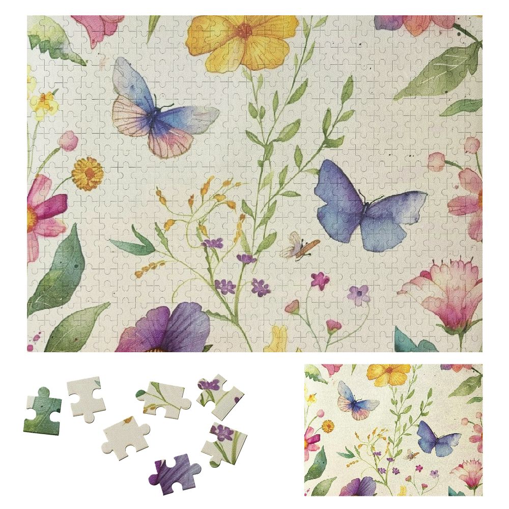 WYYP Flowers Butterflies Yellow Center Piece Wooden Puzzle Game Toy ...