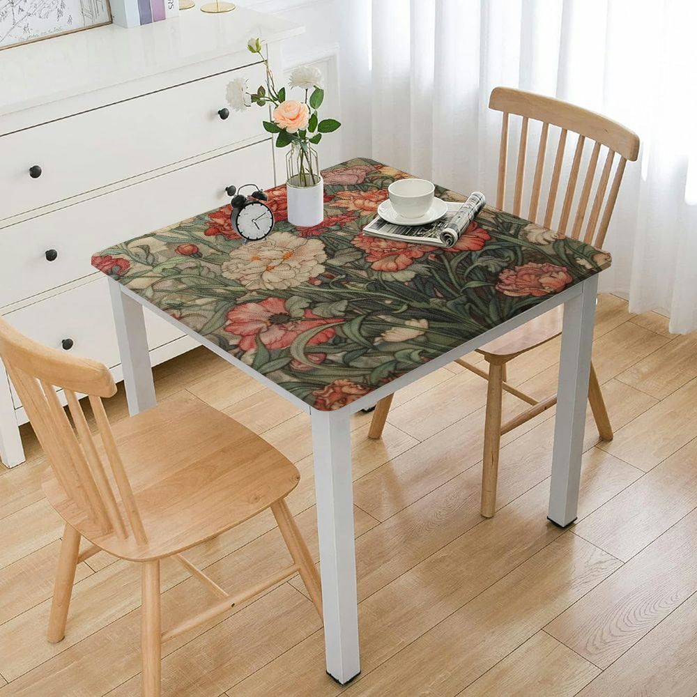 WYYP Flowers Wallpaper Detailed Painting Square Fitted Table Cloths 100 ...