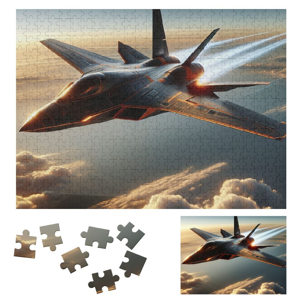 WYYP Futuristic Fighter Jet Wooden Jigsaw Puzzle Challenging Difficult ...