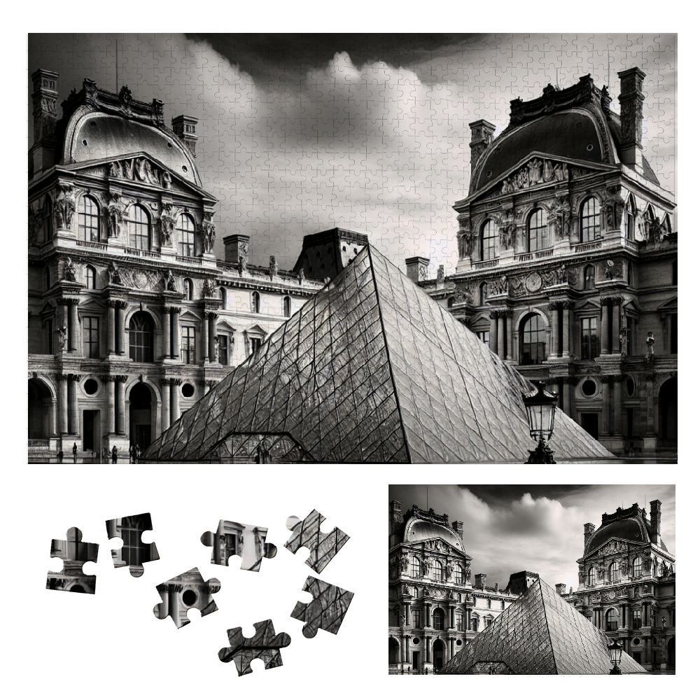 WYYP Glass Pyramid, Louvre Palace Wooden Puzzle for Adults and Kids ...