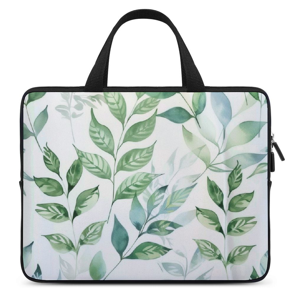 WYYP Green Leaf Pattern Diving Fabric Laptop Sleeve Carrying Bag ...
