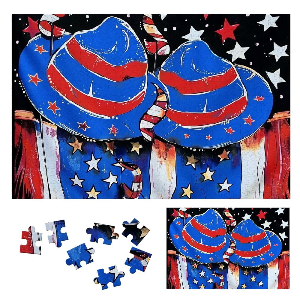 WYYP Hats Stars Flag Wooden Jigsaw Puzzle for Adults and Kids ...