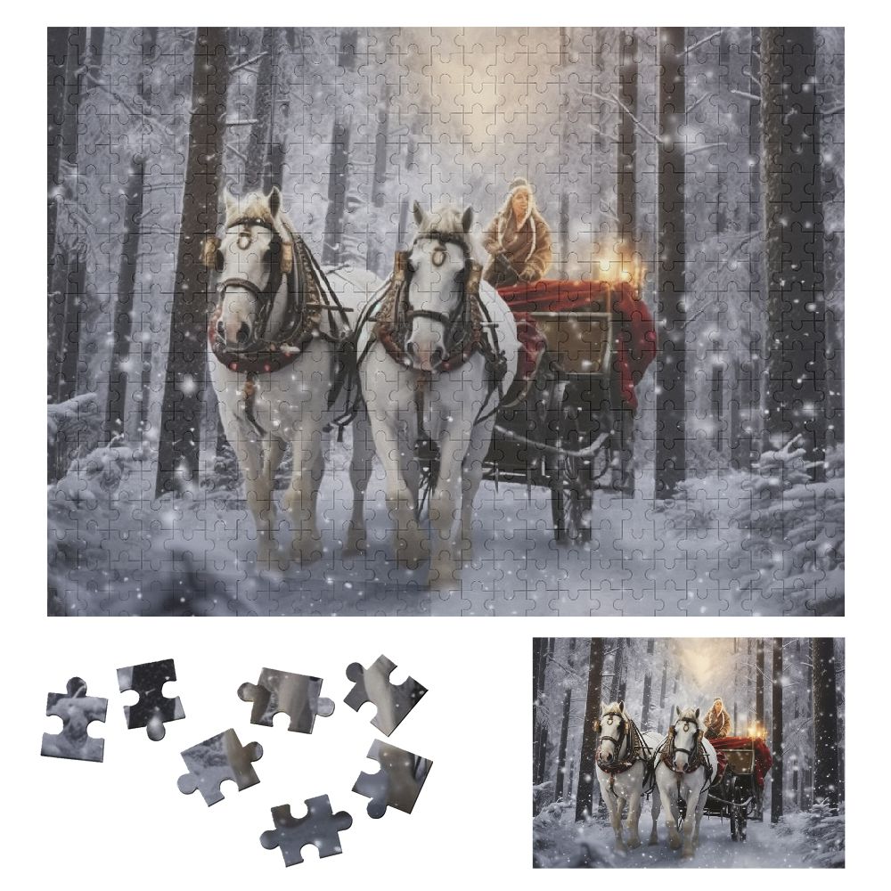WYYP Horses Sleigh Forest Wooden Puzzle Challenging Difficult Wood ...