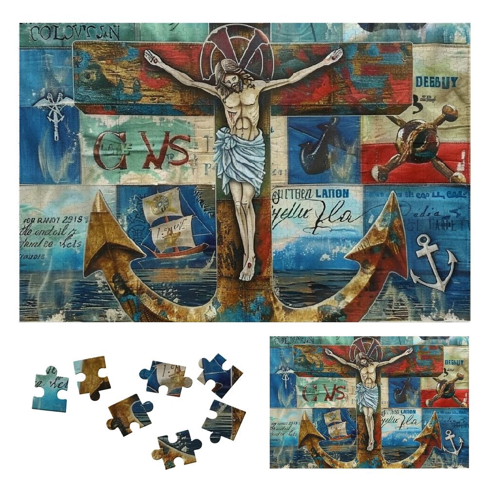 WYYP Jesus Cross Folk Art Wooden Jigsaw Puzzle for Adults and Kids Gift ...