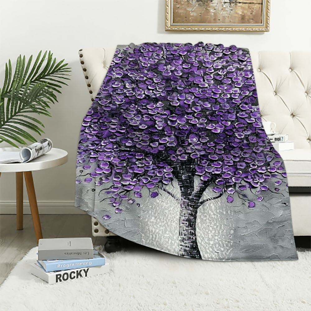 WYYP Lightweight Soft Blanket Epicler Large Purple Flower Contemporary ...