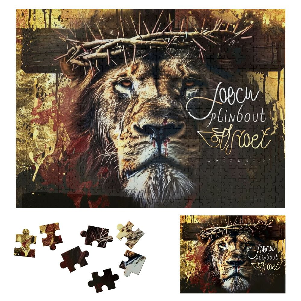 WYYP Lion Crown Cross Wooden Jigsaw Puzzle for Family Friends, Adults ...