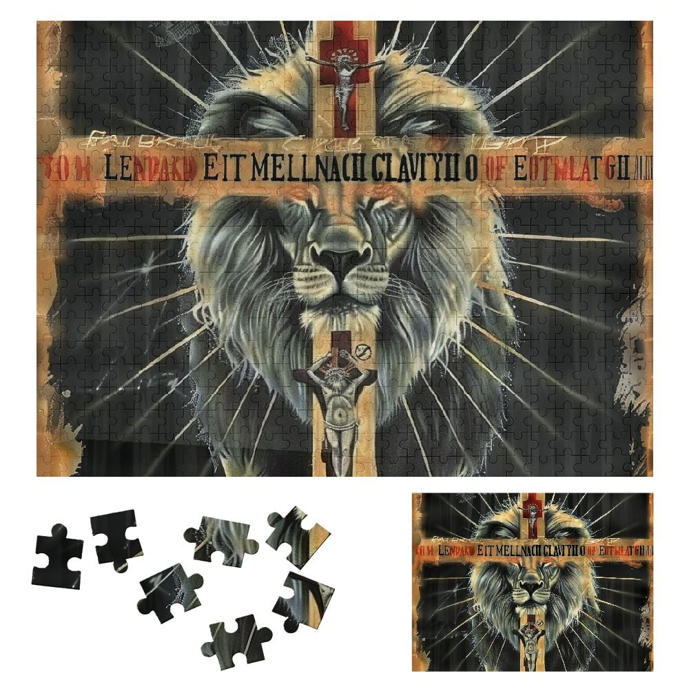 WYYP Lion Jesus Cross Wooden Puzzle Challenging Difficult Wood Puzzles ...