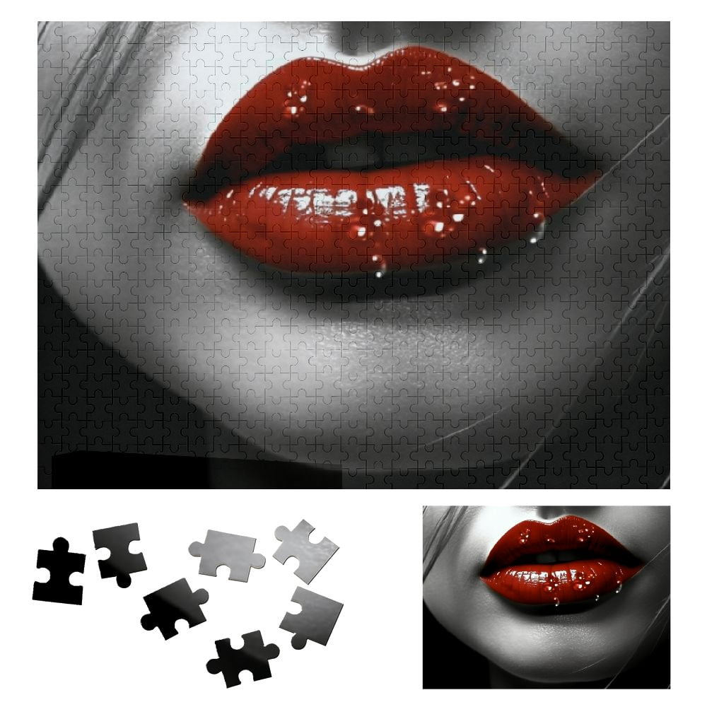 WYYP Lips Water Droplets Wooden Jigsaw Puzzle Challenging Difficult ...