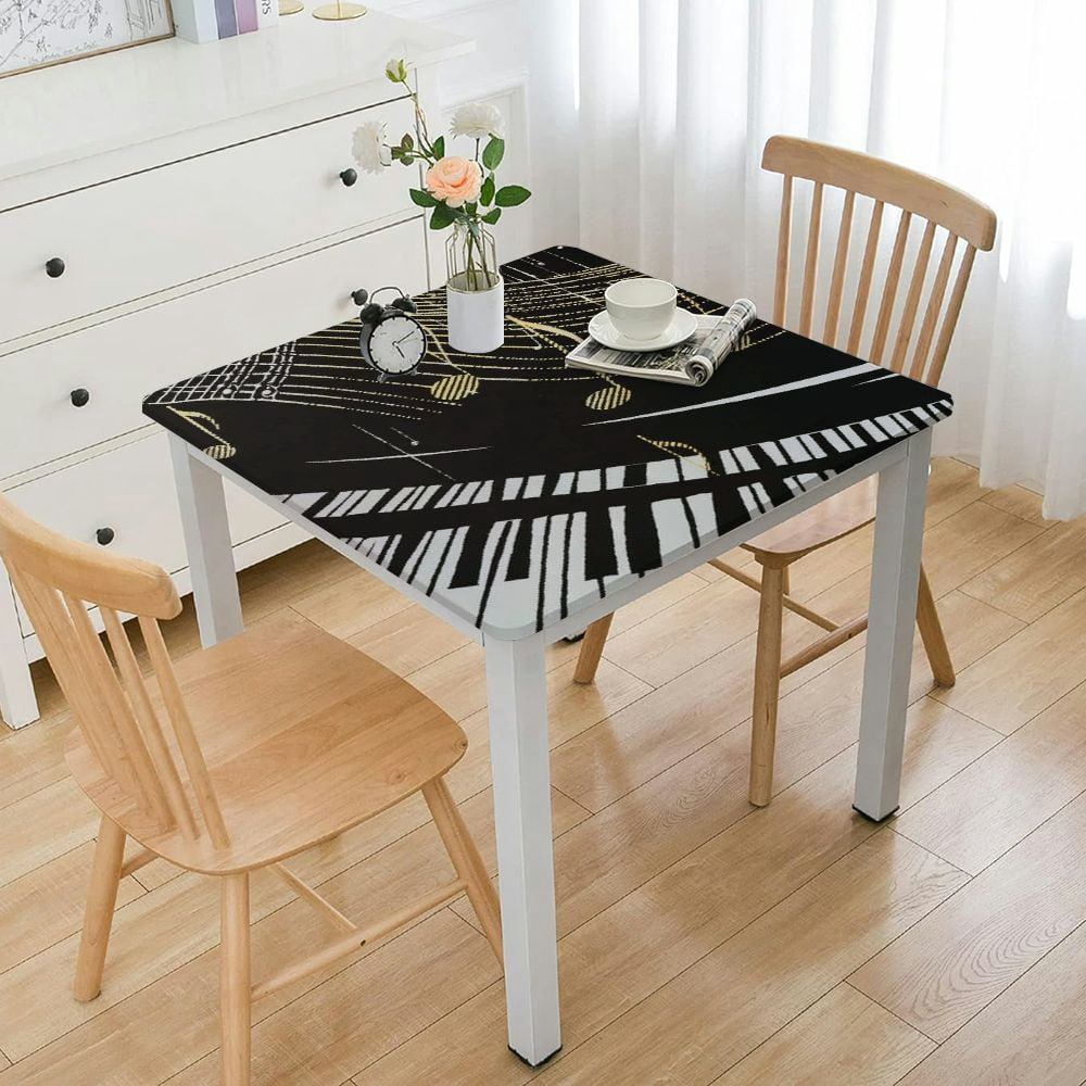 WYYP Piano Music Notes Square Fitted Table Cloths 100% Polyester Fiber ...
