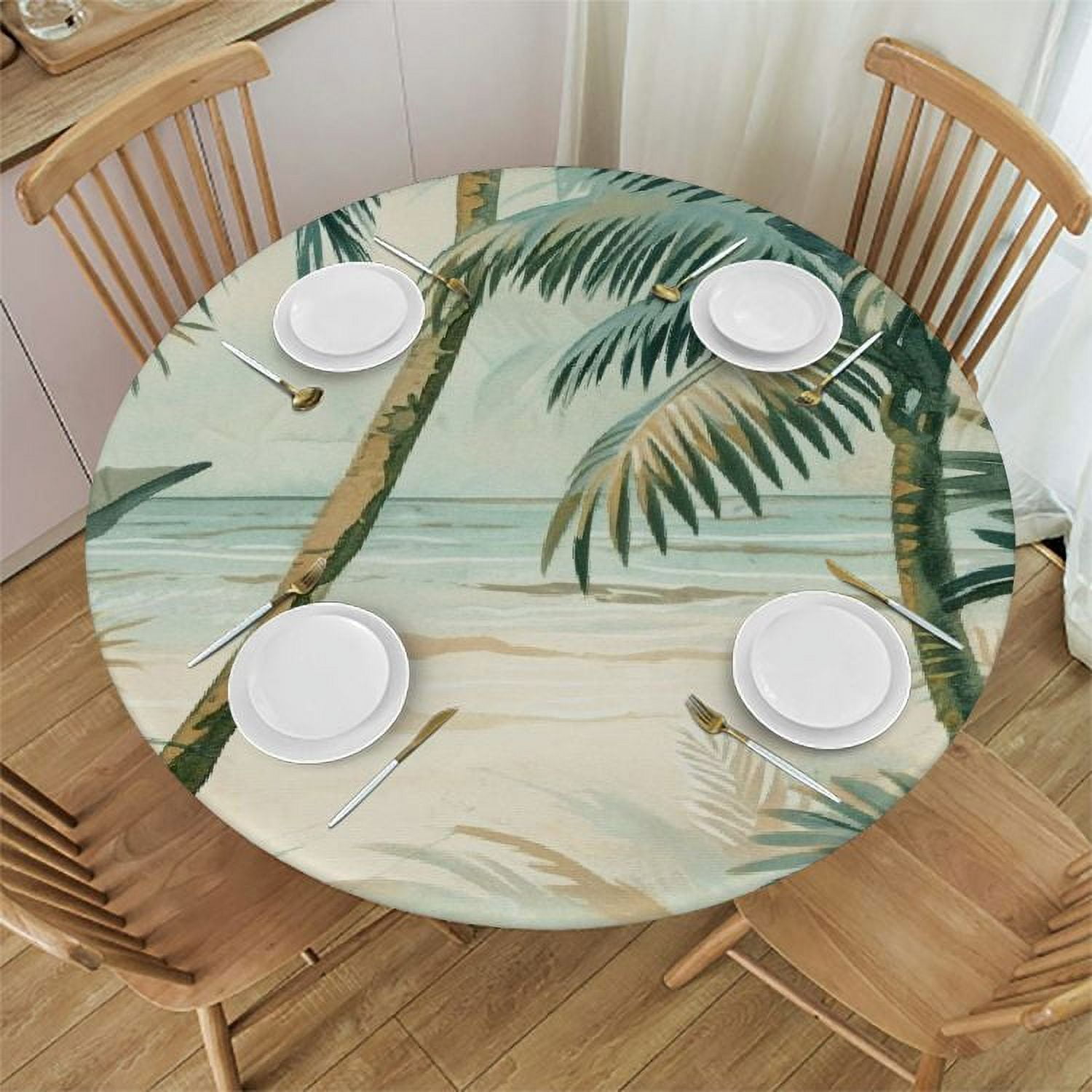 WYYP Round Table Cover 100% Polyester Fabric Multiple Sizes Machine ...