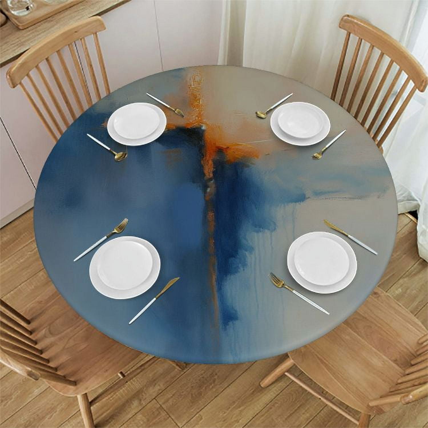 WYYP Round Table Cover 100% Polyester Fiber Multiple Sizes Festive ...