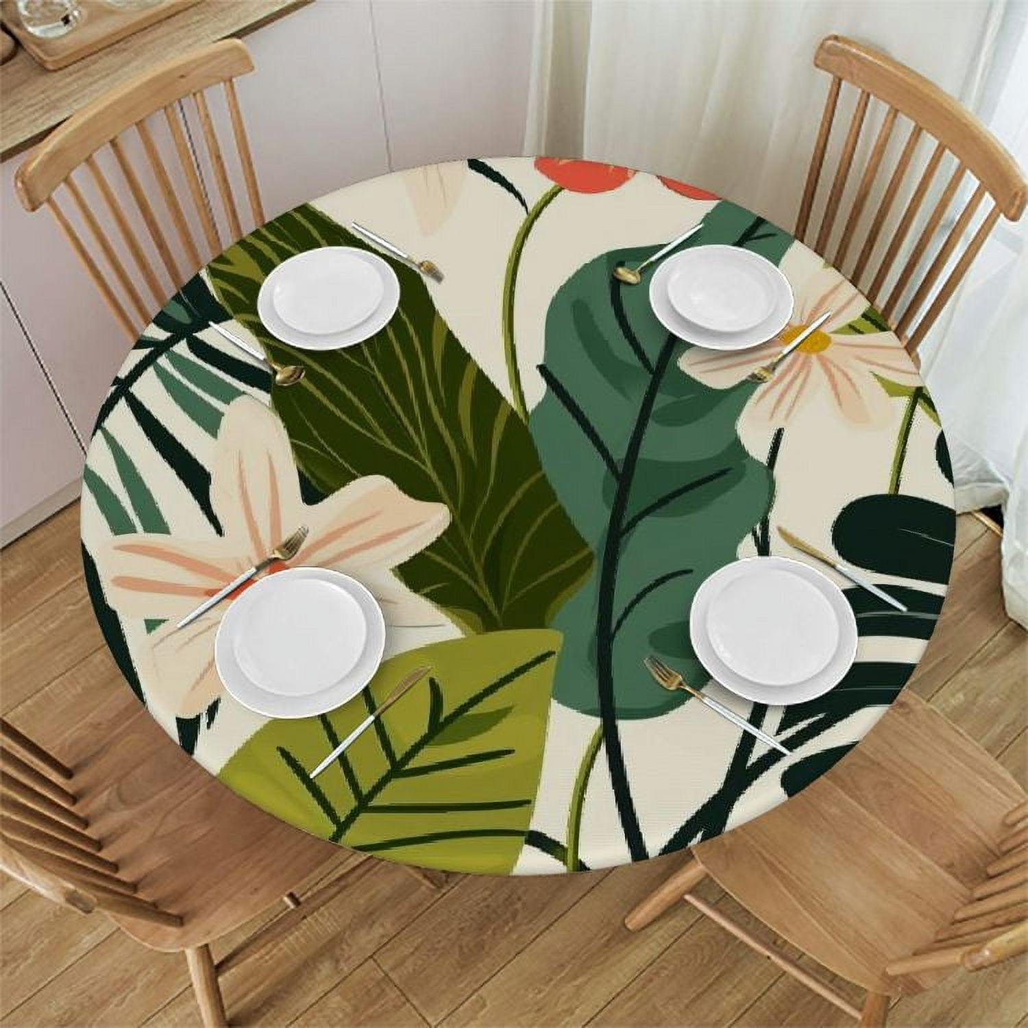 WYYP Round Table Cover 100% Polyester Fiber Multiple Sizes Machine ...