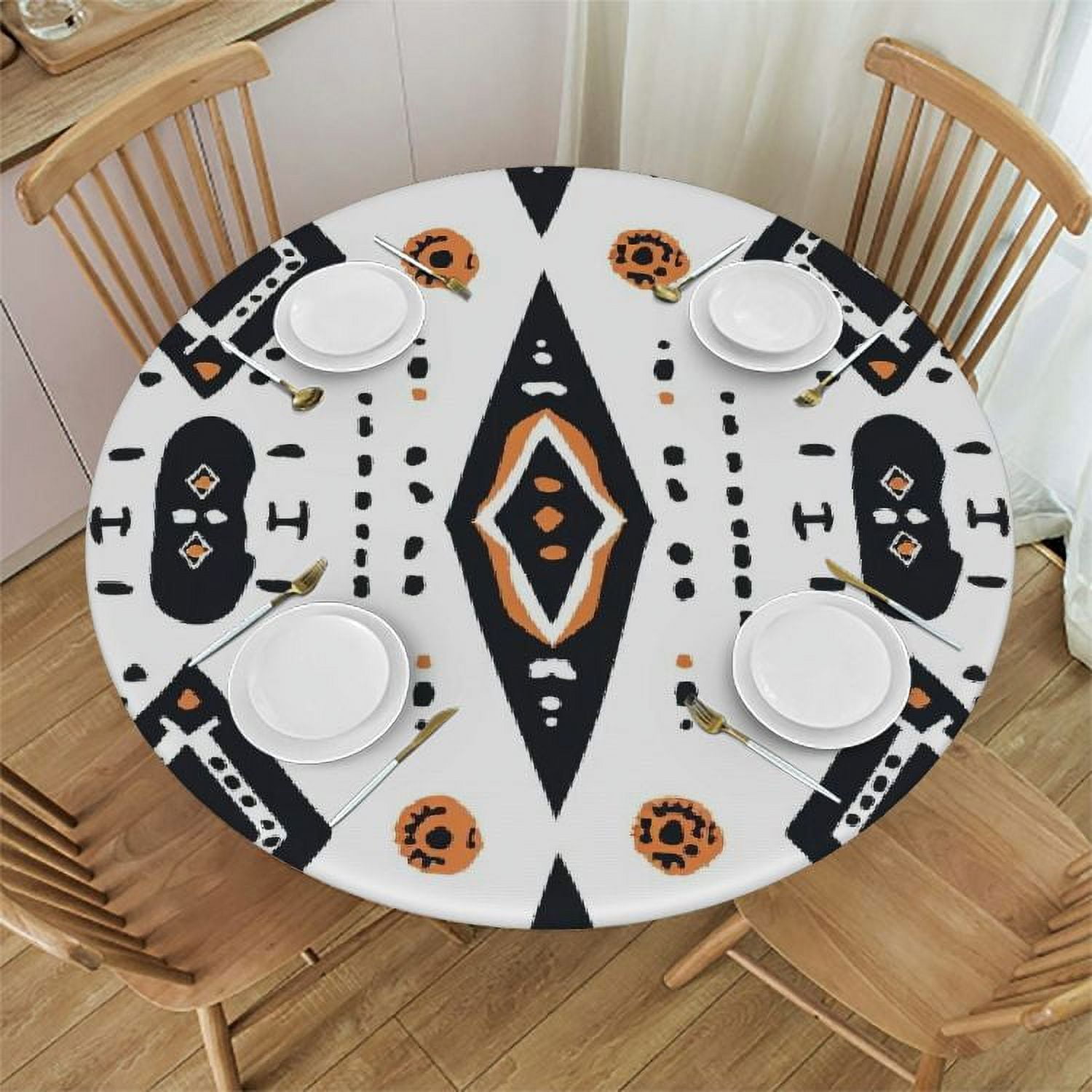 WYYP Round Table Cover Polyester Fiber Dining Table Decoration Vintage ...