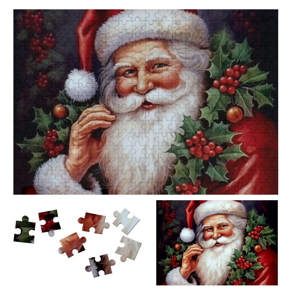 WYYP Santa Claus, Wreath, Presents Wooden Jigsaw Puzzle for Adults 300 ...