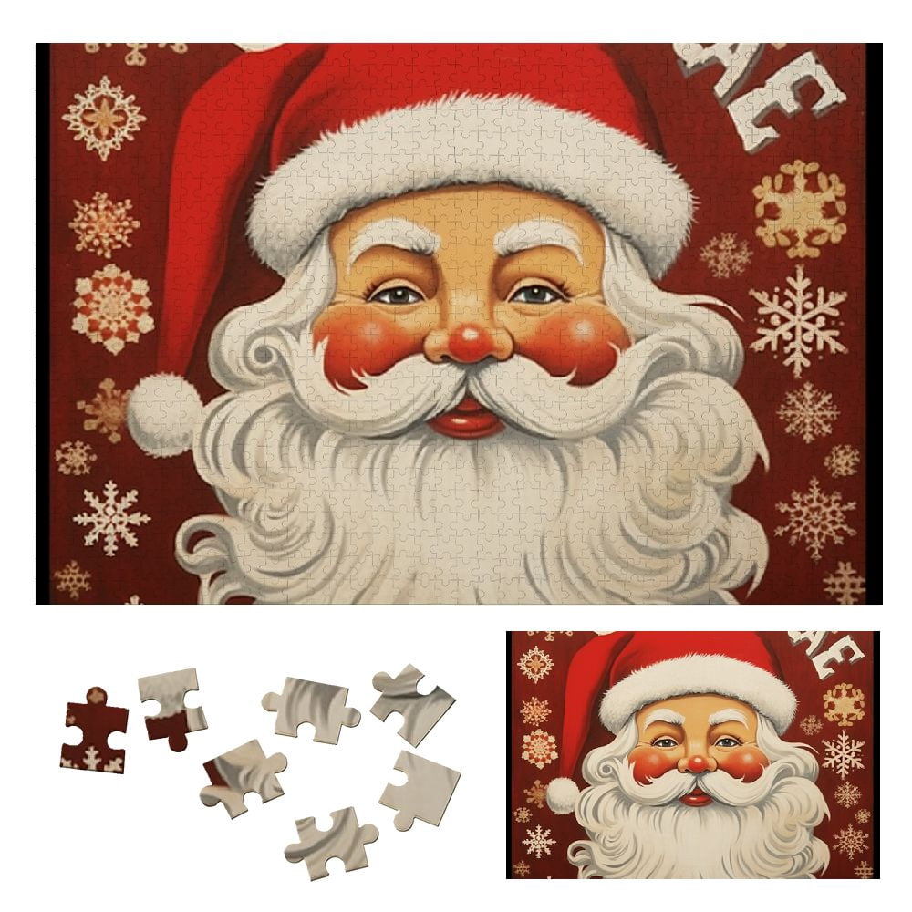WYYP Santa Clause Snowflakes Folk Art Wooden Puzzle for Adults and Kids ...