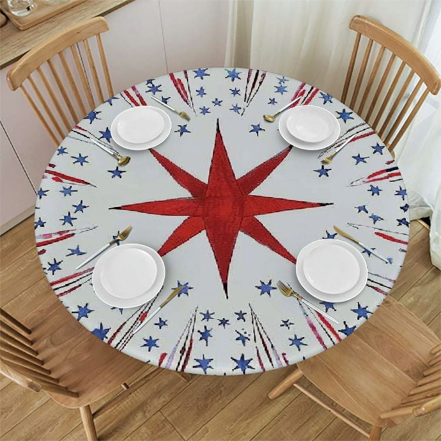 WYYP Small Embroidered July 4th Patriotic Tablecloth, Toppers, Covers ...